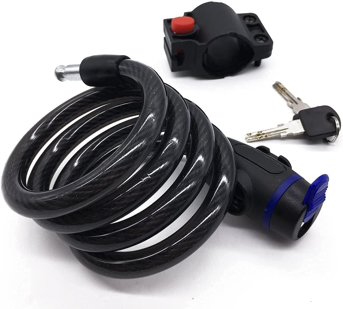E scooter Lock - Cable Steel Coiled Secure Lock with Integrated Key Lo ...